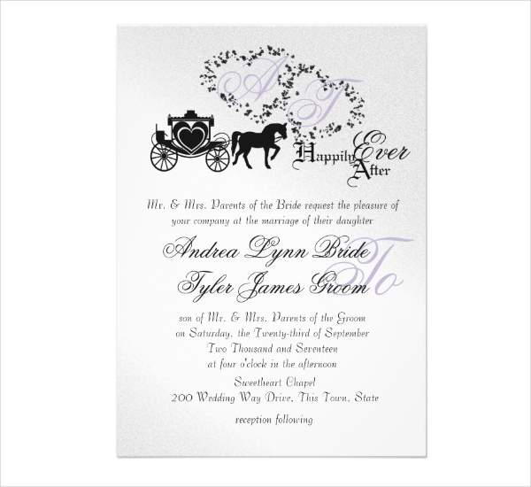 6 Fairytale Wedding Invitation Designs Templates PSD AI
