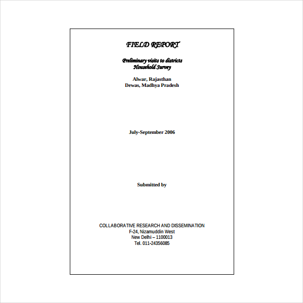 7 Field Report Templates PDF Word Apple Pages Google Docs