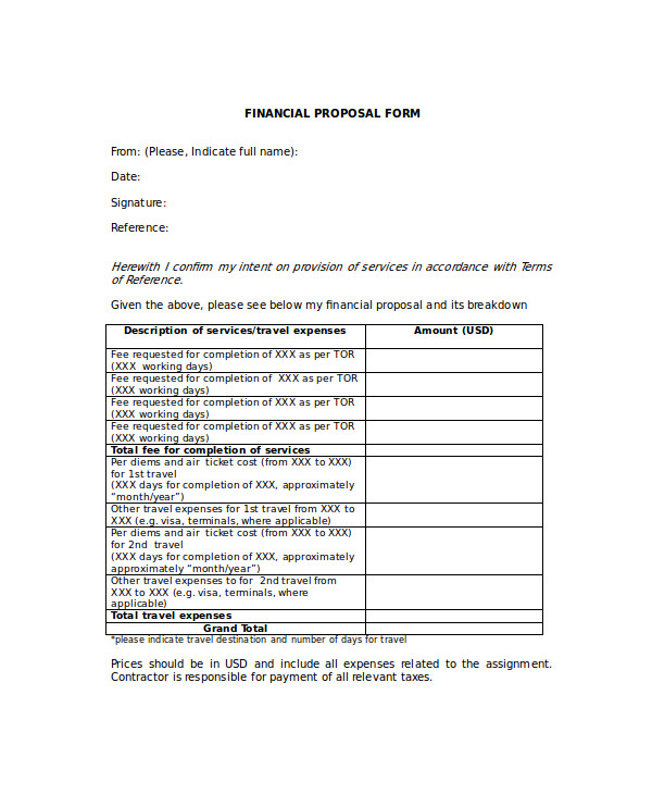 18 Financial Proposal Templates Word PDF Google Docs Apple Pages