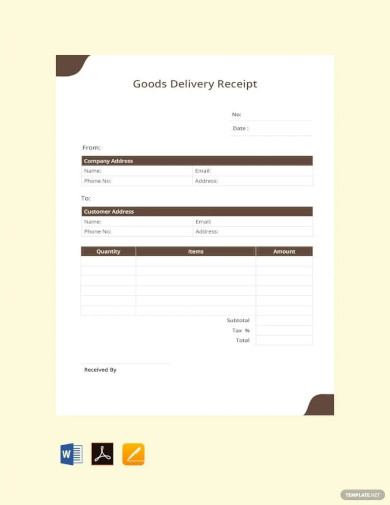 10+ Delivery Receipt Templates - Google Docs | Google Sheets | MS Excel ...