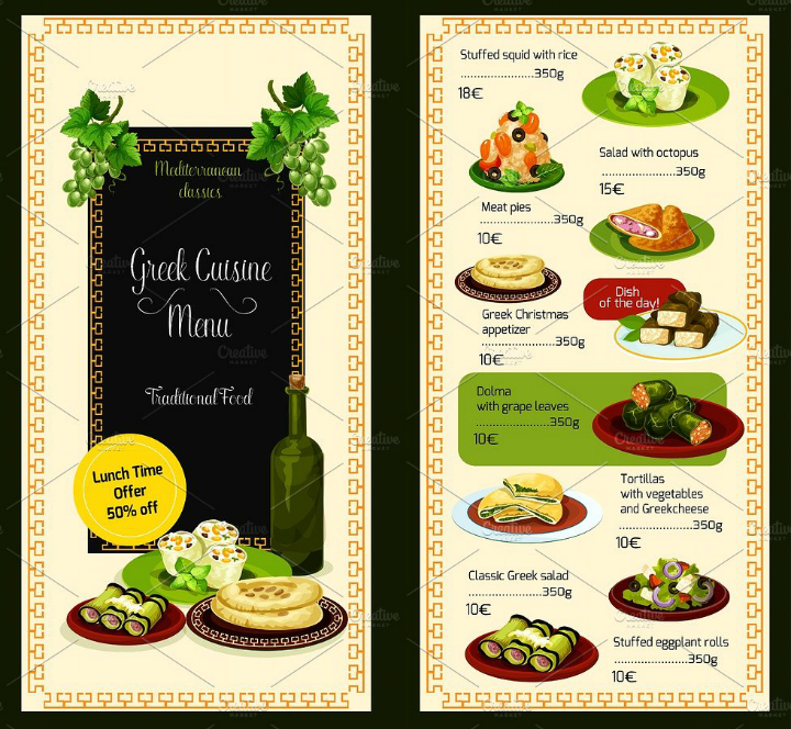 Greek Menu 9 Free Templates In PSD AI