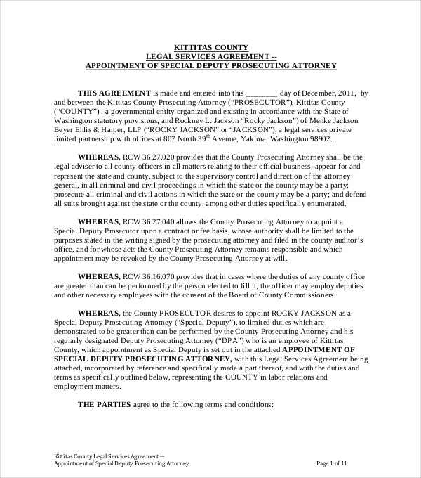 8+ Legal Services Agreement Templates - PDF