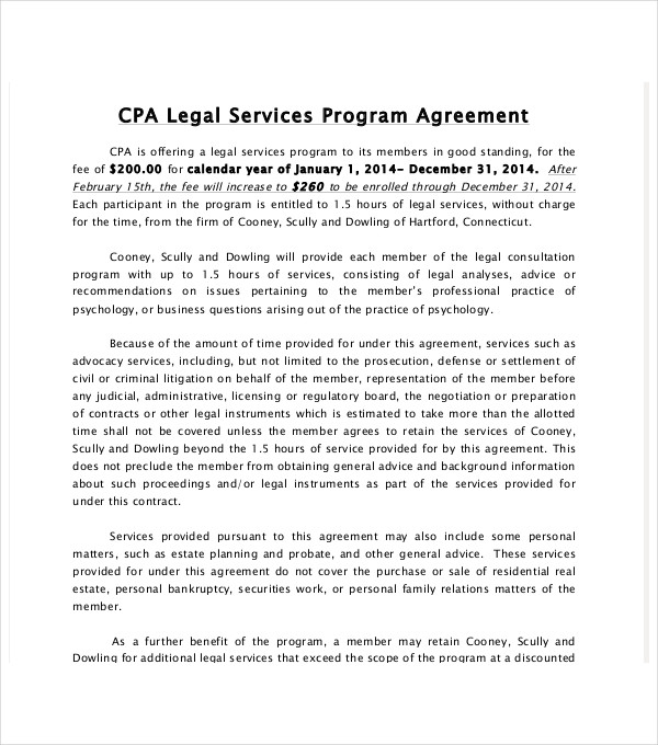 8+ Legal Services Agreement Templates - PDF