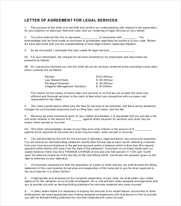 8+ Legal Services Agreement Templates - PDF