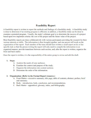 15+ Feasibility Report Templates - PDF, Word, Pages