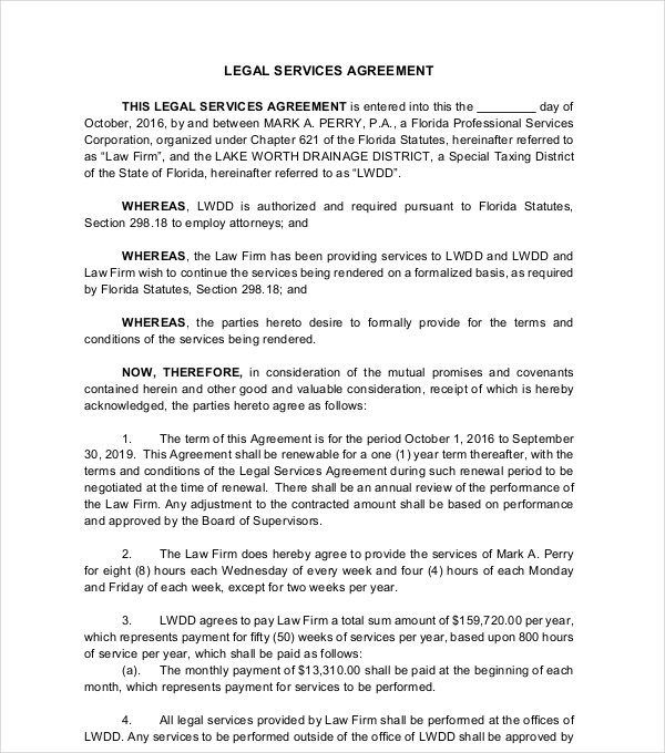 8+ Legal Services Agreement Templates - PDF
