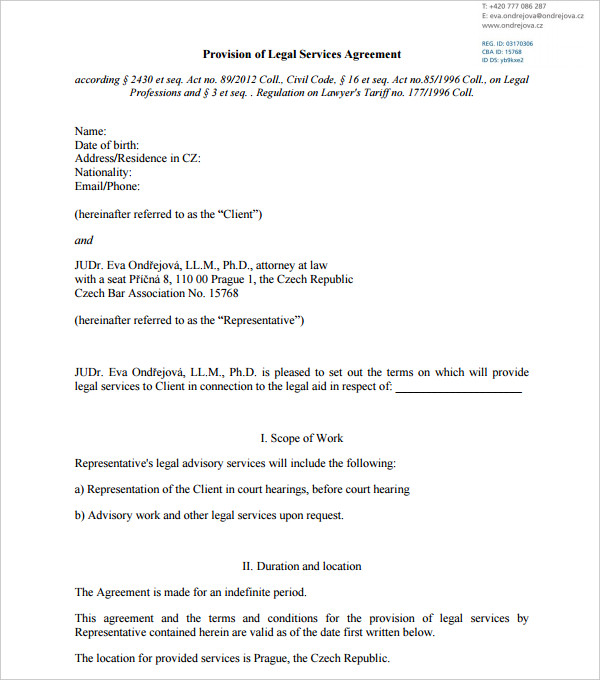 8+ Legal Services Agreement Templates - PDF