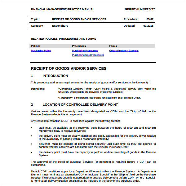 5+ Goods Delivery Receipt Templates - PDF, DOC, Pages