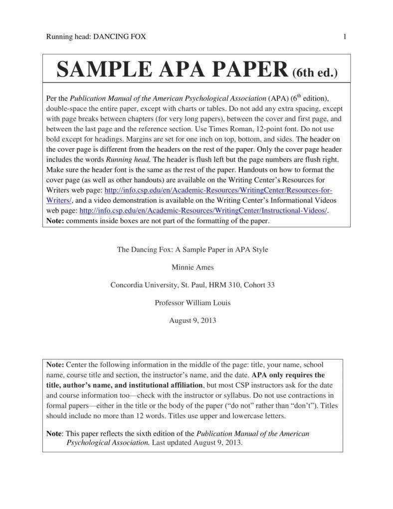Example Of Academic Paper