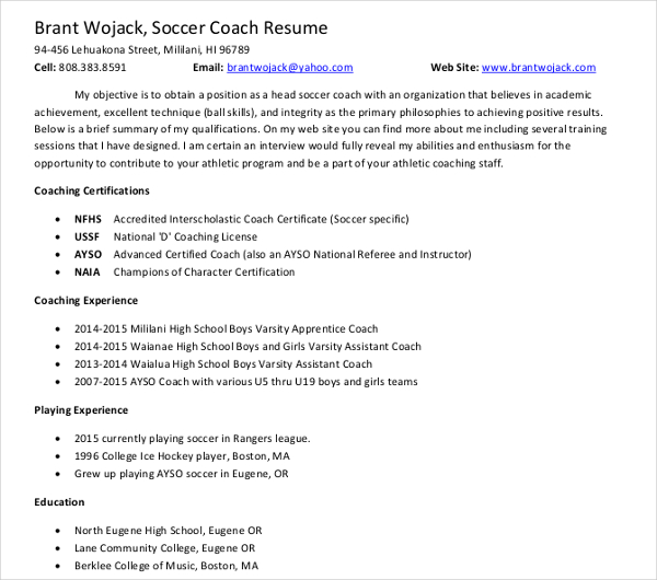 12+ Coach Resume Templates - PDF, DOC