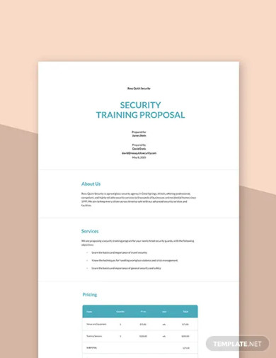 8+ Security Proposal Templates - PDF