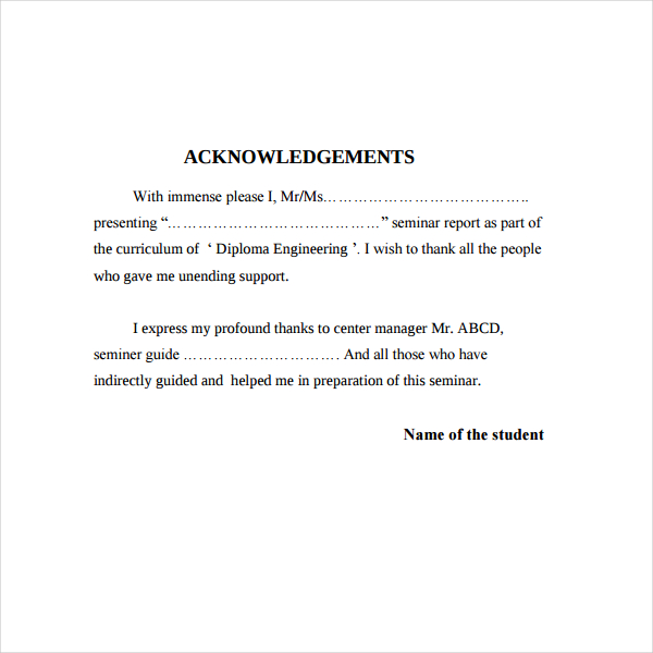 16+ Acknowledgement Report Samples - PDF, Word, Pages