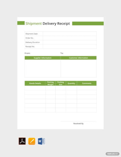 10+ Delivery Receipt Templates - Google Docs | Google Sheets | MS Excel ...