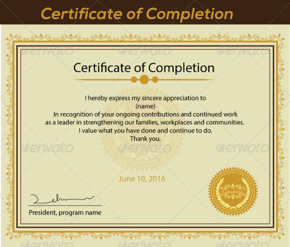14+ Training Completion Certificate Designs & Templates - PSD, AI