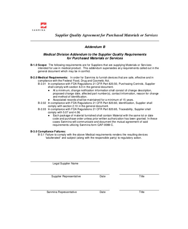8+ Quality Agreement Templates - PDF, DOC