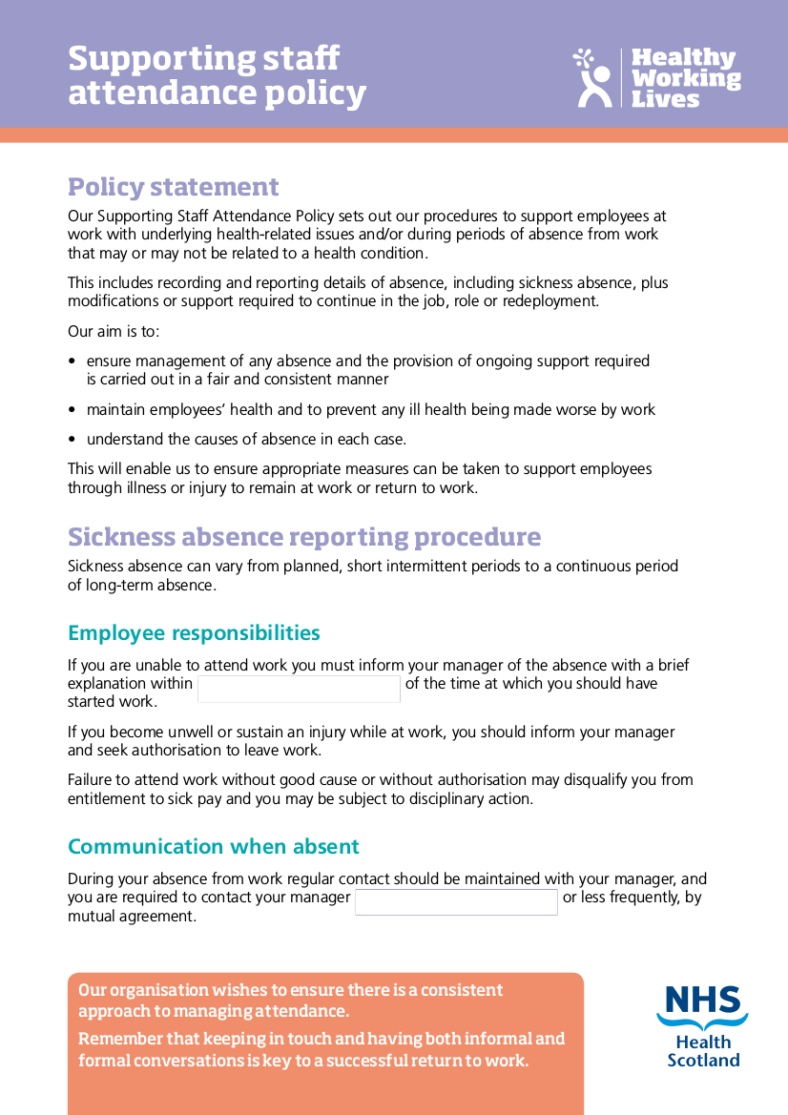 5 Employee Attendance Policy Templates Word PDF