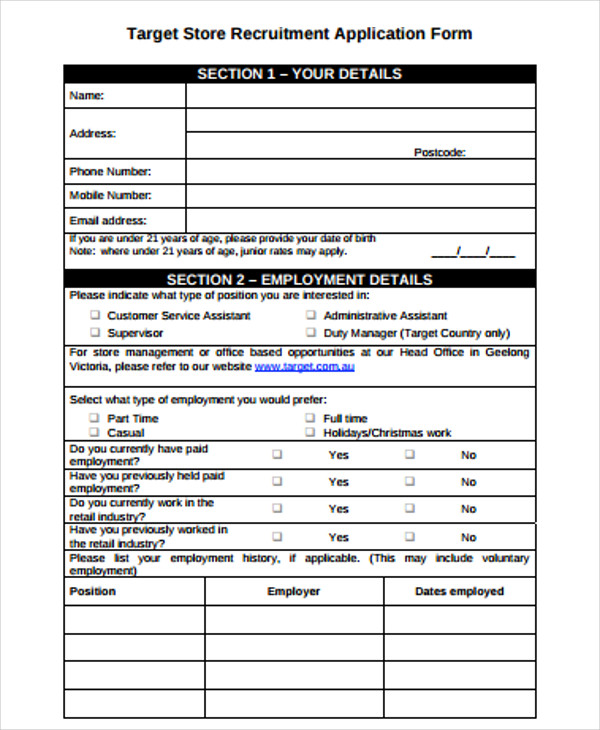 14+ Employment Application Forms - PDF