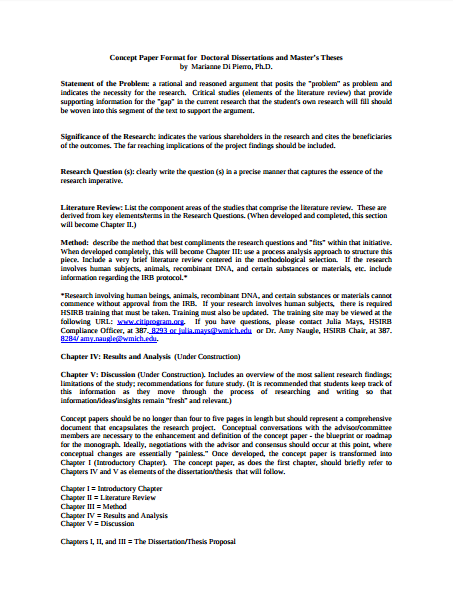 11+ Concept Paper Templates - PDF