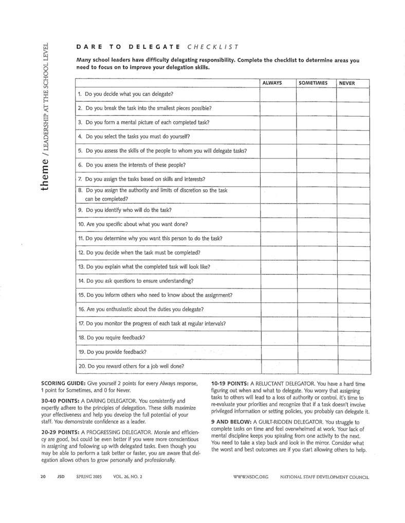 10+ Delegation Worksheet Templates - PDF