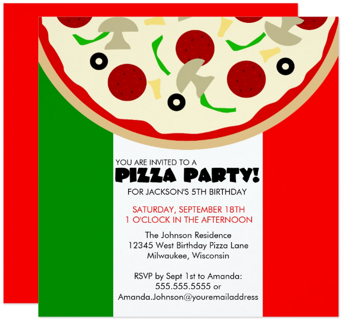 View Pizza Party Invite Pics US Invitation Template
