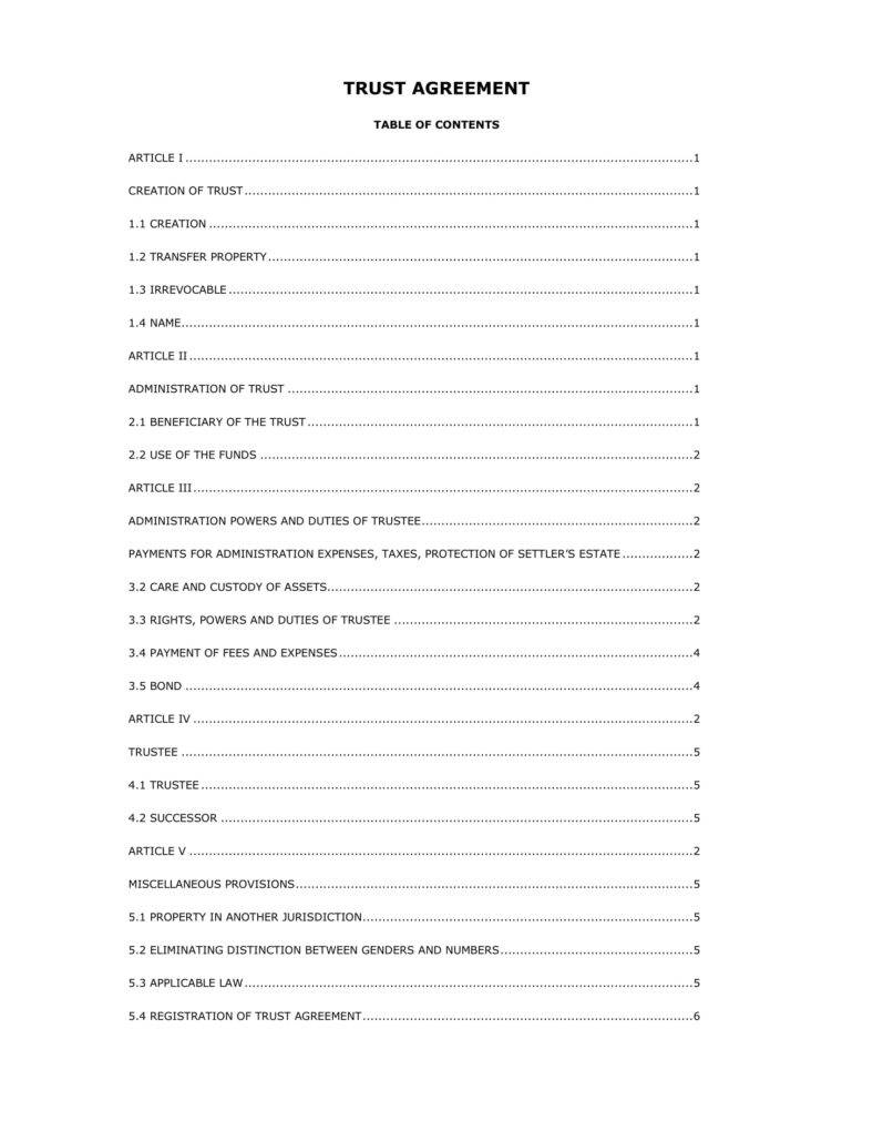 18+ Trust Agreement Templates - PDF, Word