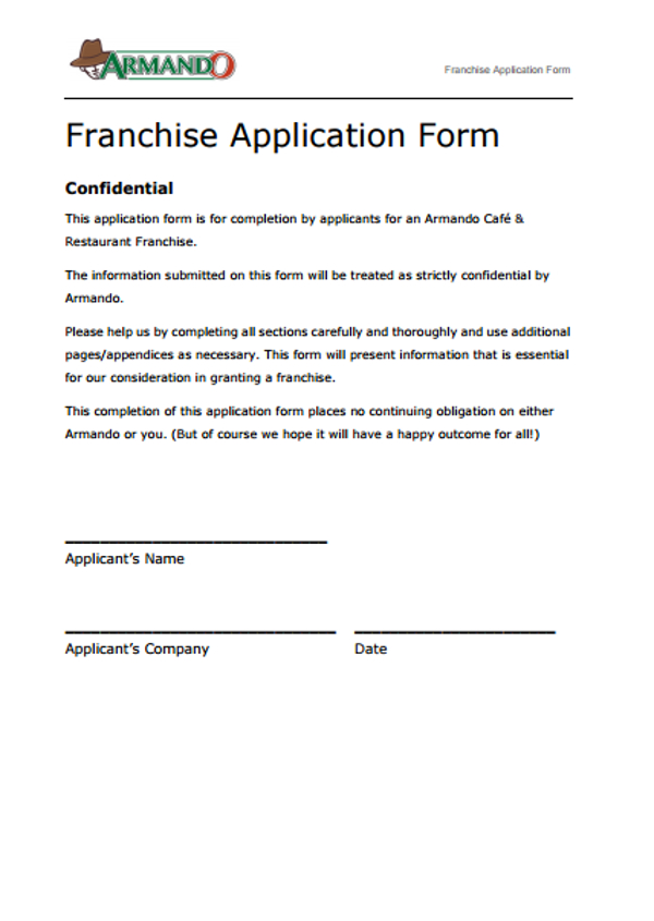 6+ Franchise Application Form Templates - PDF, Word