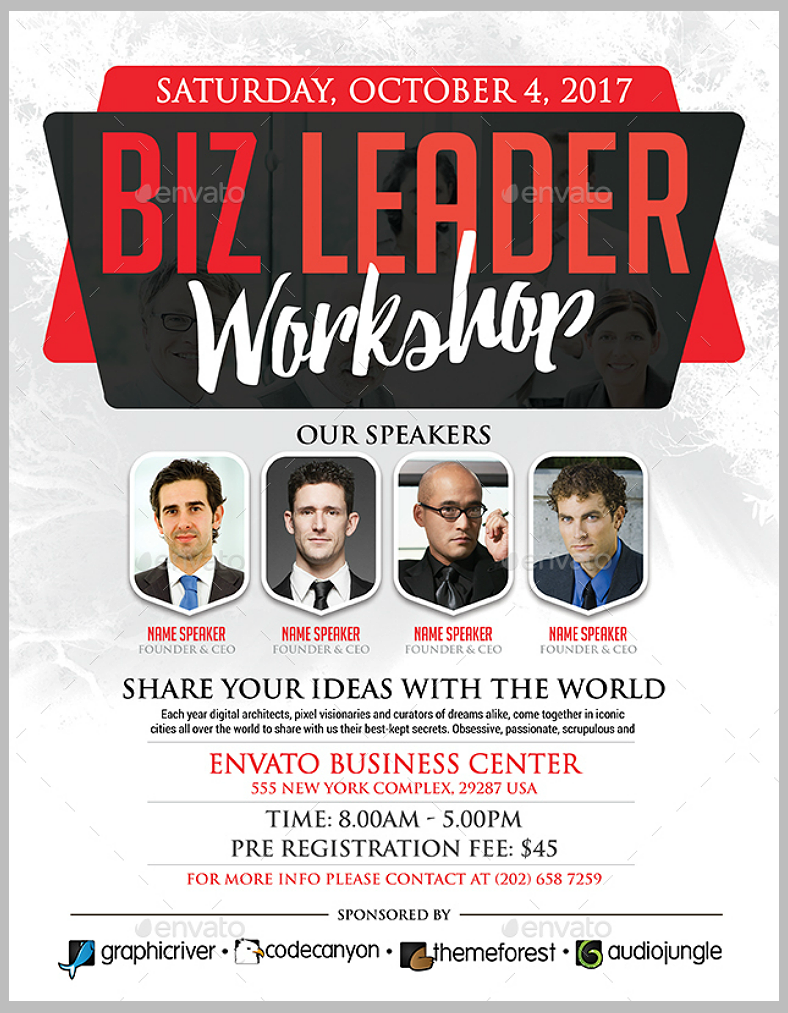 18 Workshop Flyer Designs Templates PSD AI Word EPS Vector
