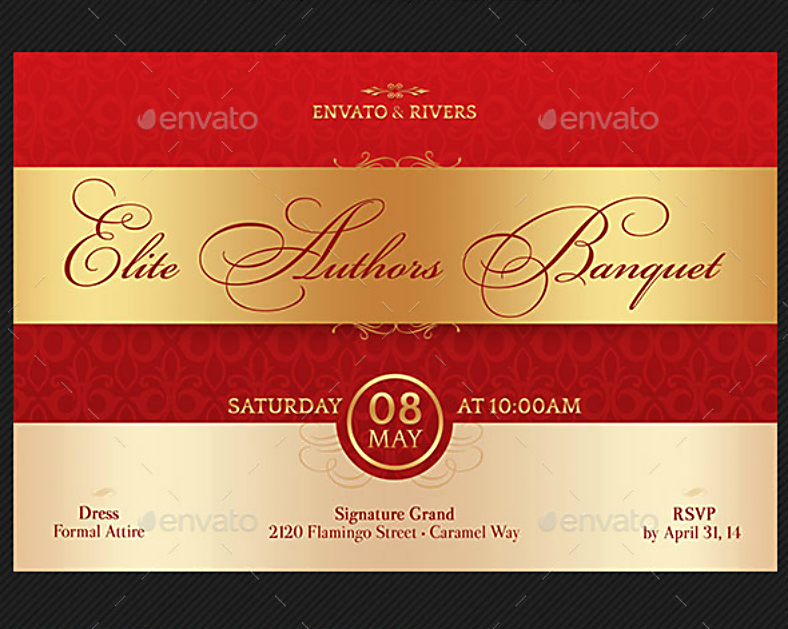 8 Banquet Invitation Designs Templates PSD AI