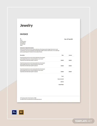 6+ Jewelry Invoice Templates - PDF, Word, PSD, AI