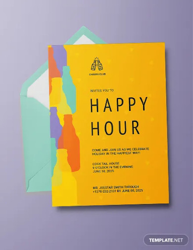 13 Happy Hour Invitation Designs Templates PSD DOC AI ID Pages 