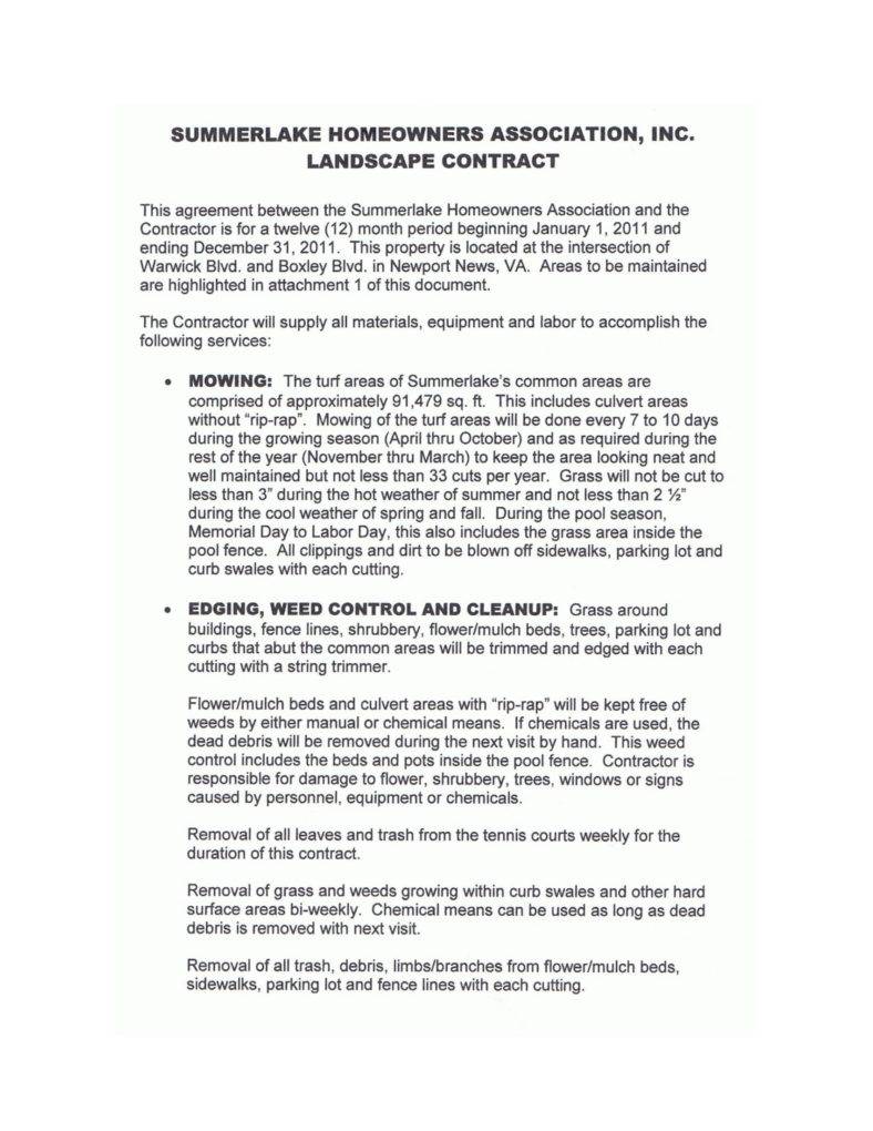 Landscaping Contract Template Word