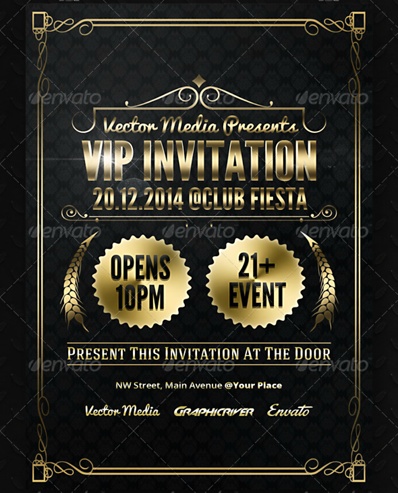 20 VIP Invitation Designs Templates PSD AI