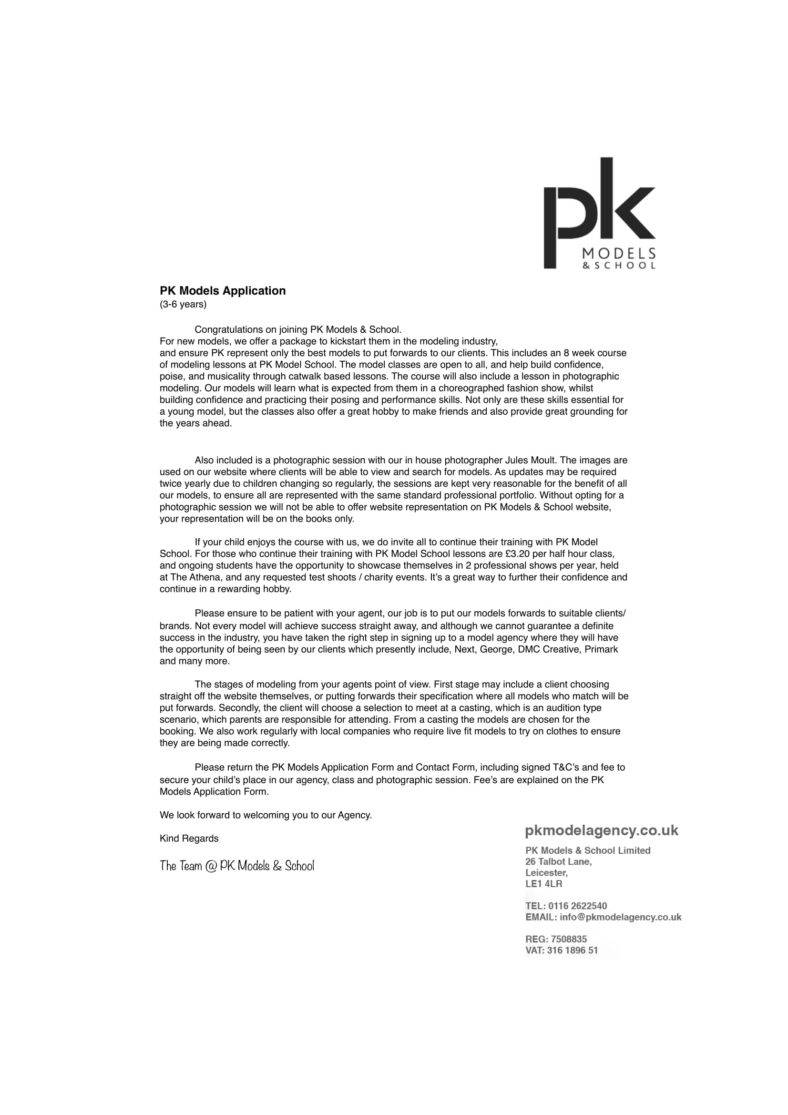 4+ Model Application Form Templates - PDF