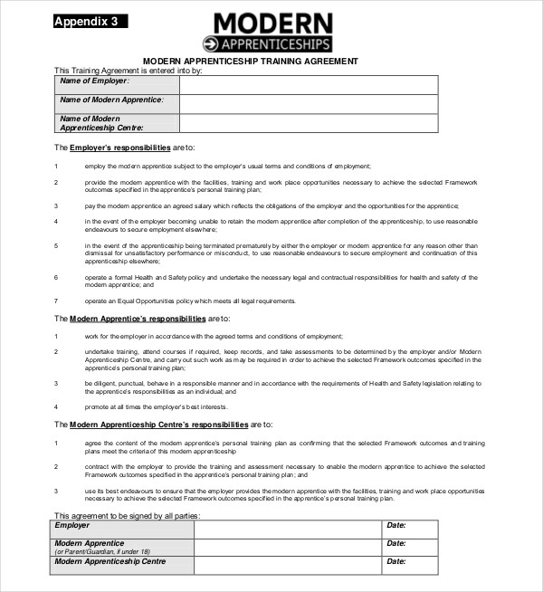 9+ Apprenticeship Agreement Templates - PDF, DOC