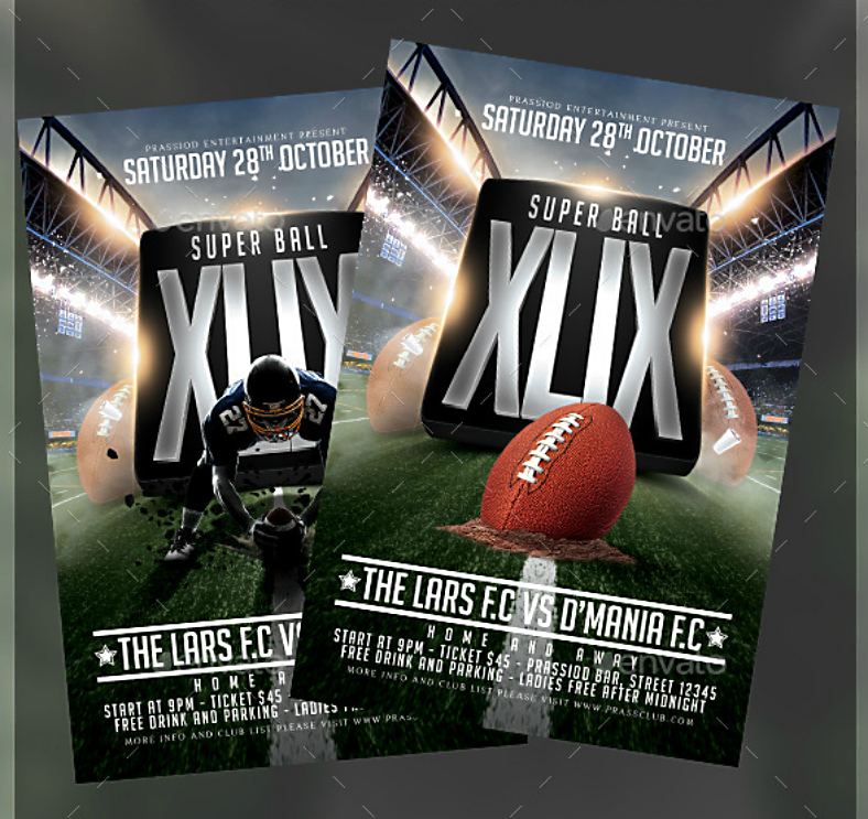 Super Bowl Flyer Template Free