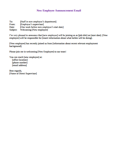 2 Employee Announcement Templates PDF
