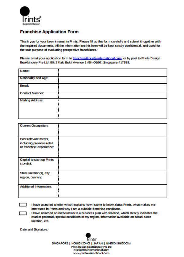 6+ Franchise Application Form Templates - PDF, Word