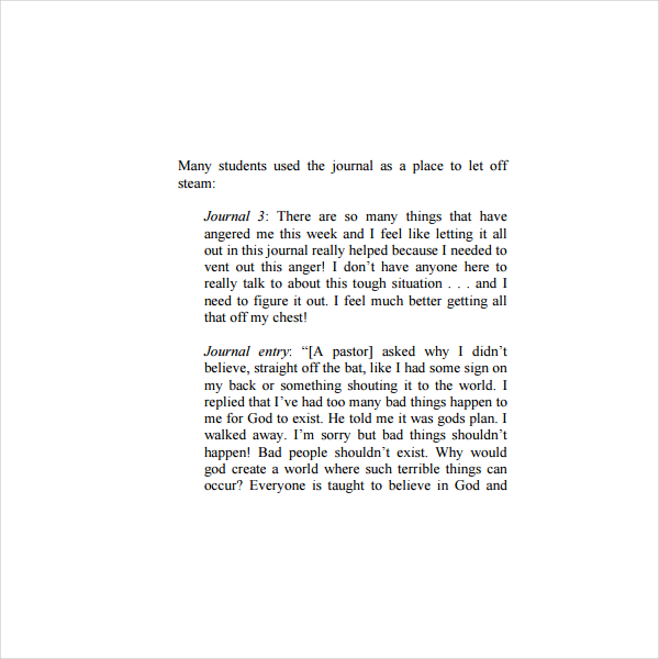  Sample Reflective Journal Entry Personal Reflection Journal Entry