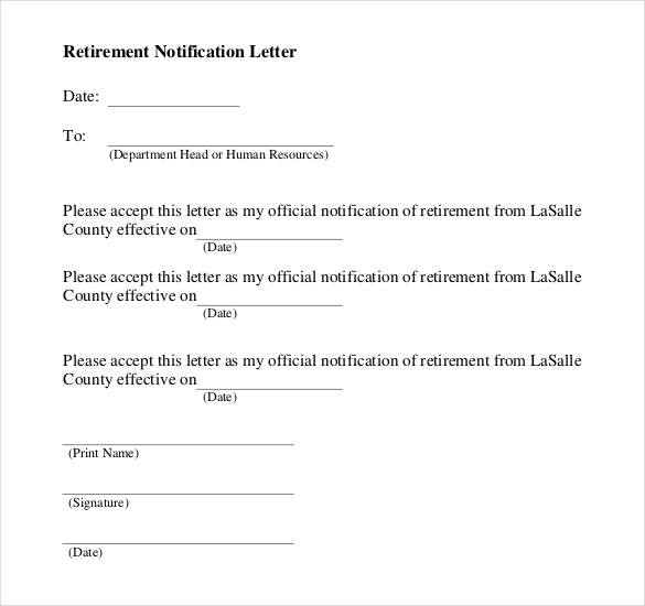 5+ Simple Retirement Letter to Employer - PDF, DOC, Pages, Docs, Outlook