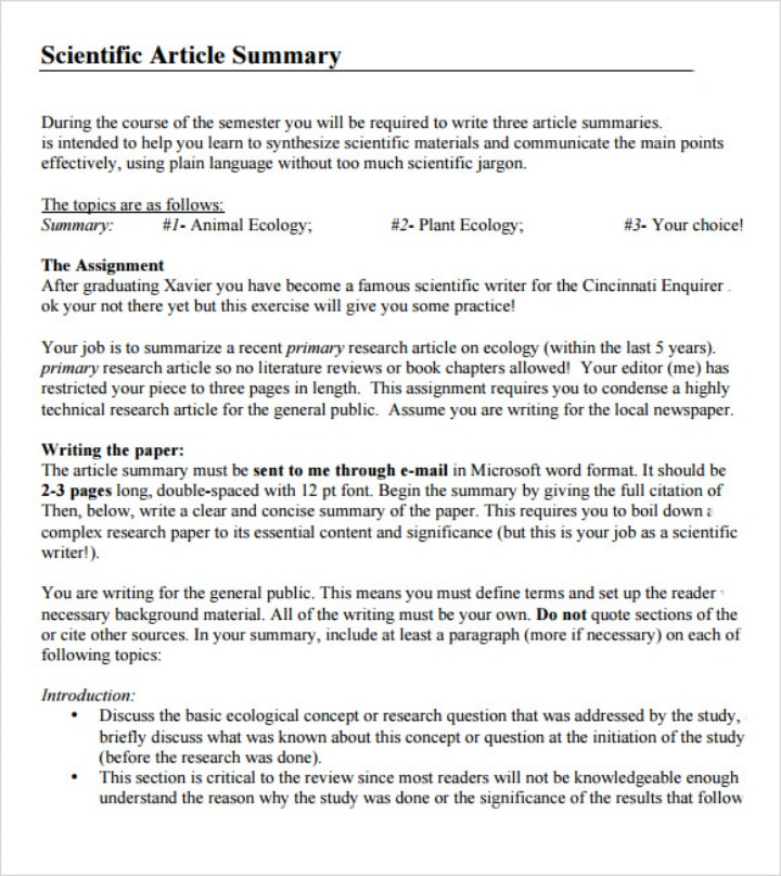 37 Useful Summary Templates DOC XLS Pages Numbers Google Docs
