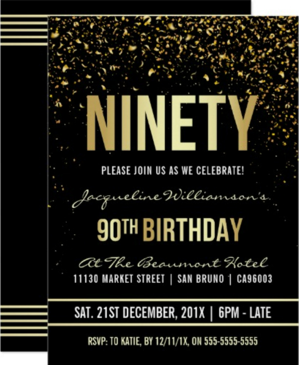 90Th Birthday Invitation Template Free