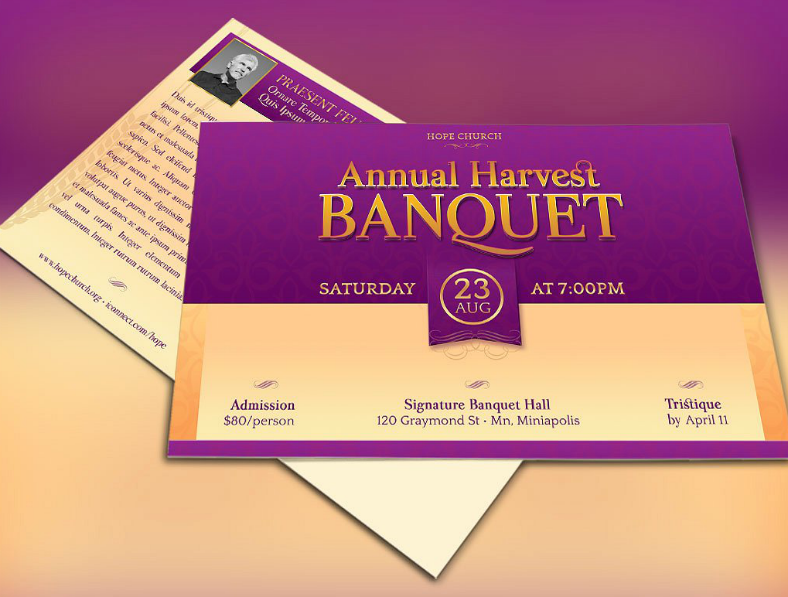 8 Banquet Invitation Designs Templates PSD AI