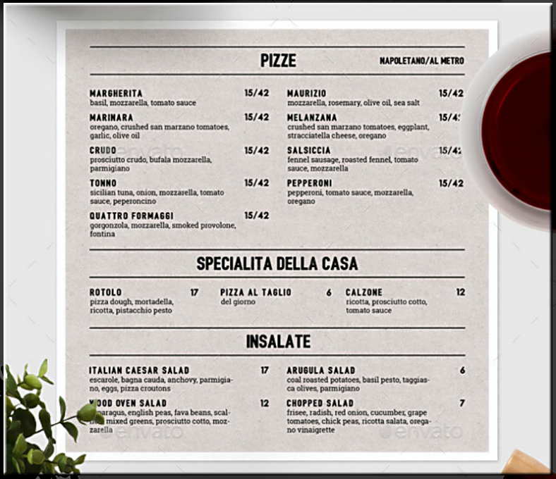 Italian Food Menu - 27+ Free Templates in PSD, AI