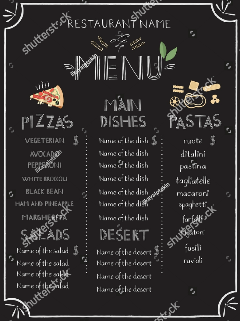 Pasta Menu - 15+ Free Templates in PSD, AI