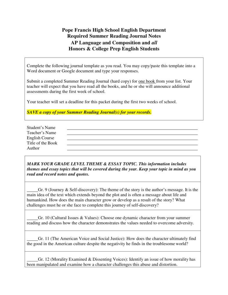 7 Reading Journal Templates PDF