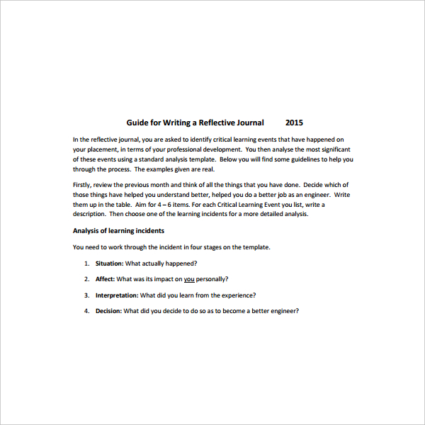 13+ Reflective Journal Templates - PDF