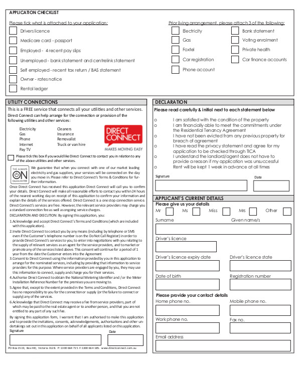9+ Tenant Application Form Templates - PDF, DOC, Docs | Free & Premium ...