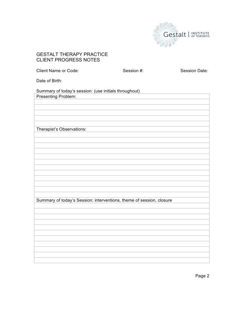 Counselling Session Notes Template