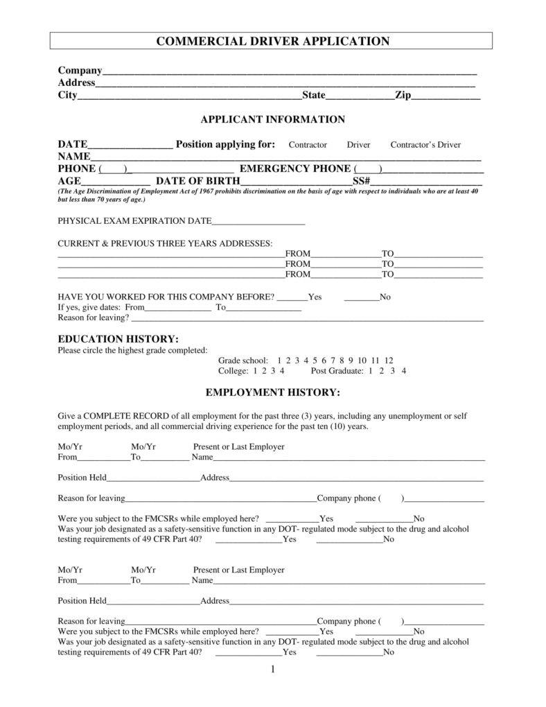 7+ Driver Application Form Templates - PDF