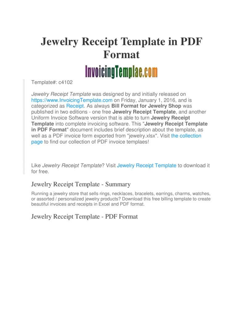6+ Jewelry Invoice Templates - PDF, Word, PSD, AI